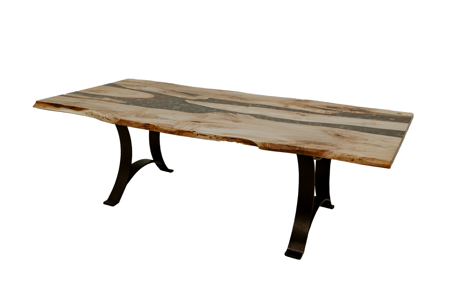 River Rock Maple Slab Table | Mountain Top Furniture