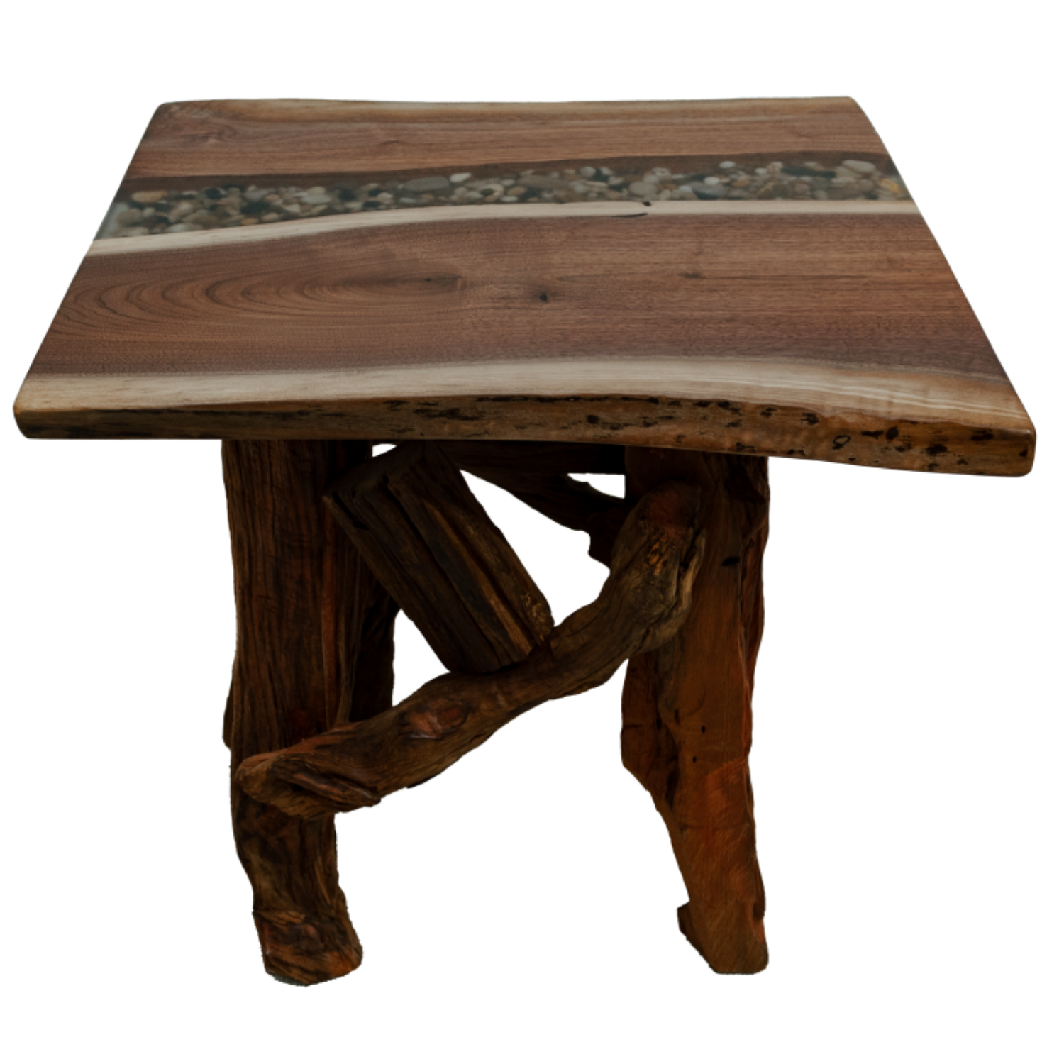 Driftwood Rock End Table | Mountain Top Furniture