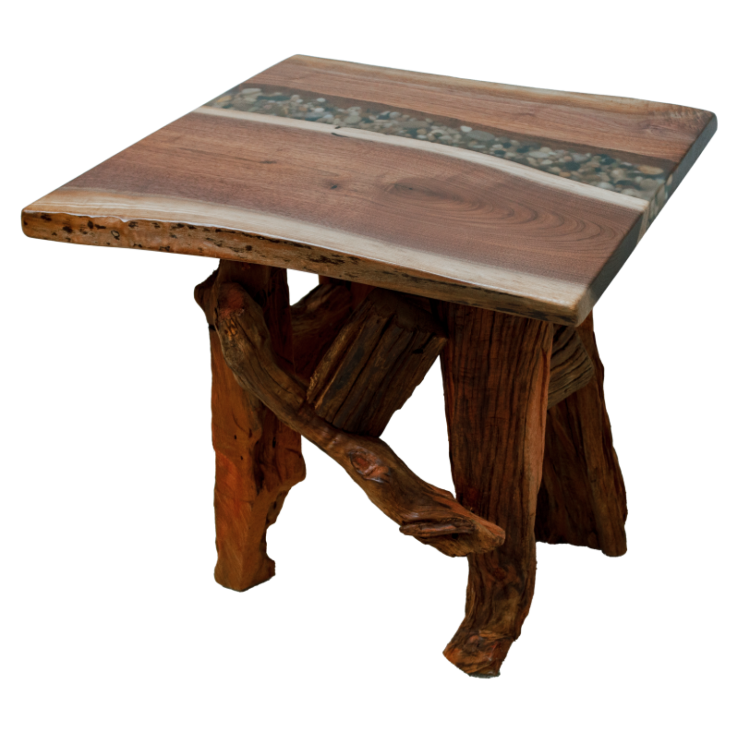 Driftwood Rock End Table | Mountain Top Furniture